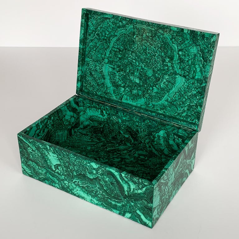 Large Modern Malachite Stone Jewelry Box at 1stDibs