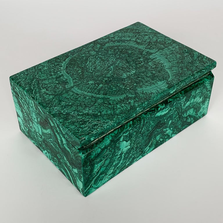 Large Modern Malachite Stone Jewelry Box at 1stDibs