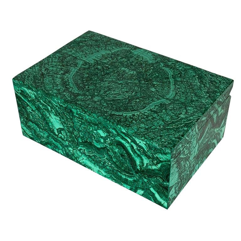 Large Modern Malachite Stone Jewelry Box at 1stDibs