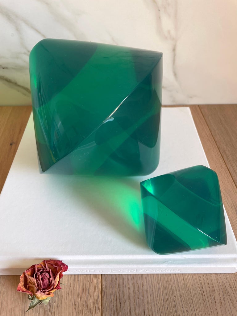 Large Modern Spinning Sculpture in Turquoise Resin by Paola Valle For ...