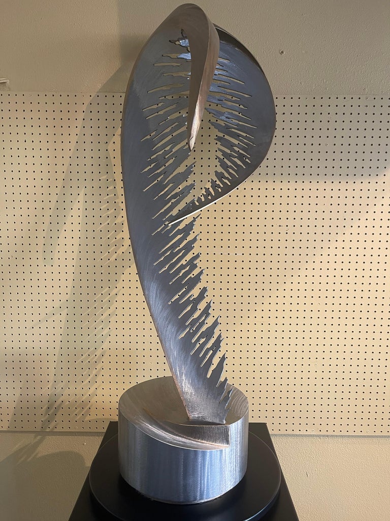 Large Modern Stainless Steel and Bronze Sculpture "The Dive" by John ...