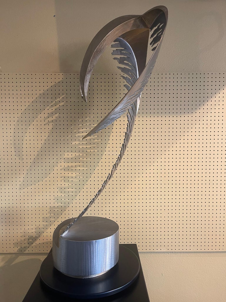 Large Modern Stainless Steel and Bronze Sculpture "The Dive" by John ...