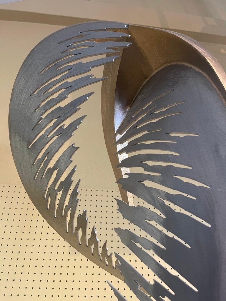 Large Modern Stainless Steel and Bronze Sculpture "The Dive" by John ...