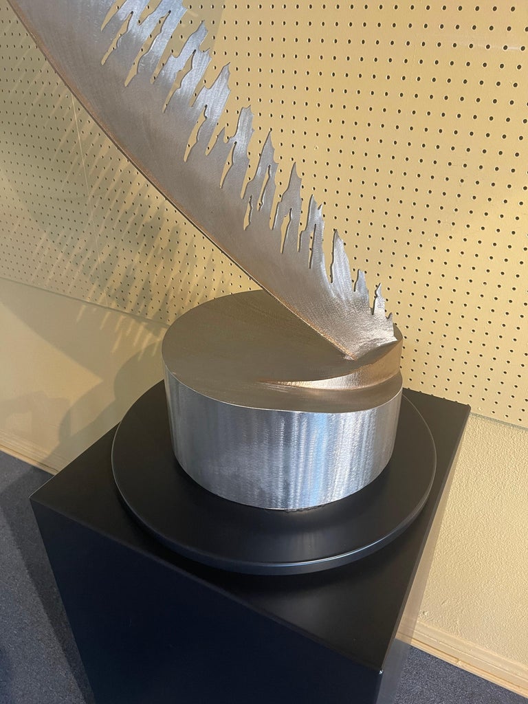 Large Modern Stainless Steel and Bronze Sculpture "The Dive" by John ...