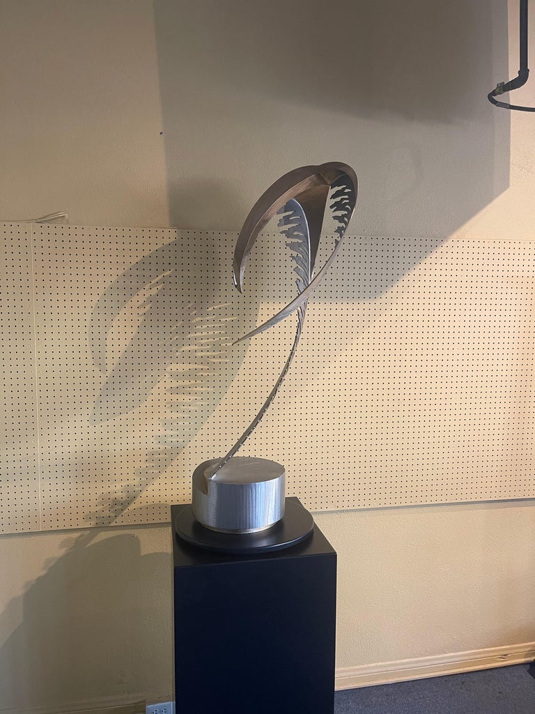 Large Modern Stainless Steel and Bronze Sculpture "The Dive" by John ...