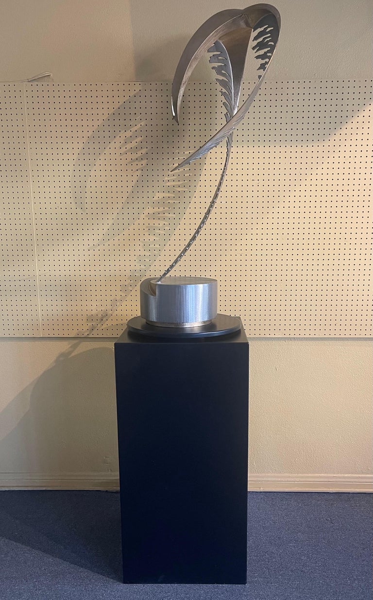 Large Modern Stainless Steel and Bronze Sculpture "The Dive" by John ...