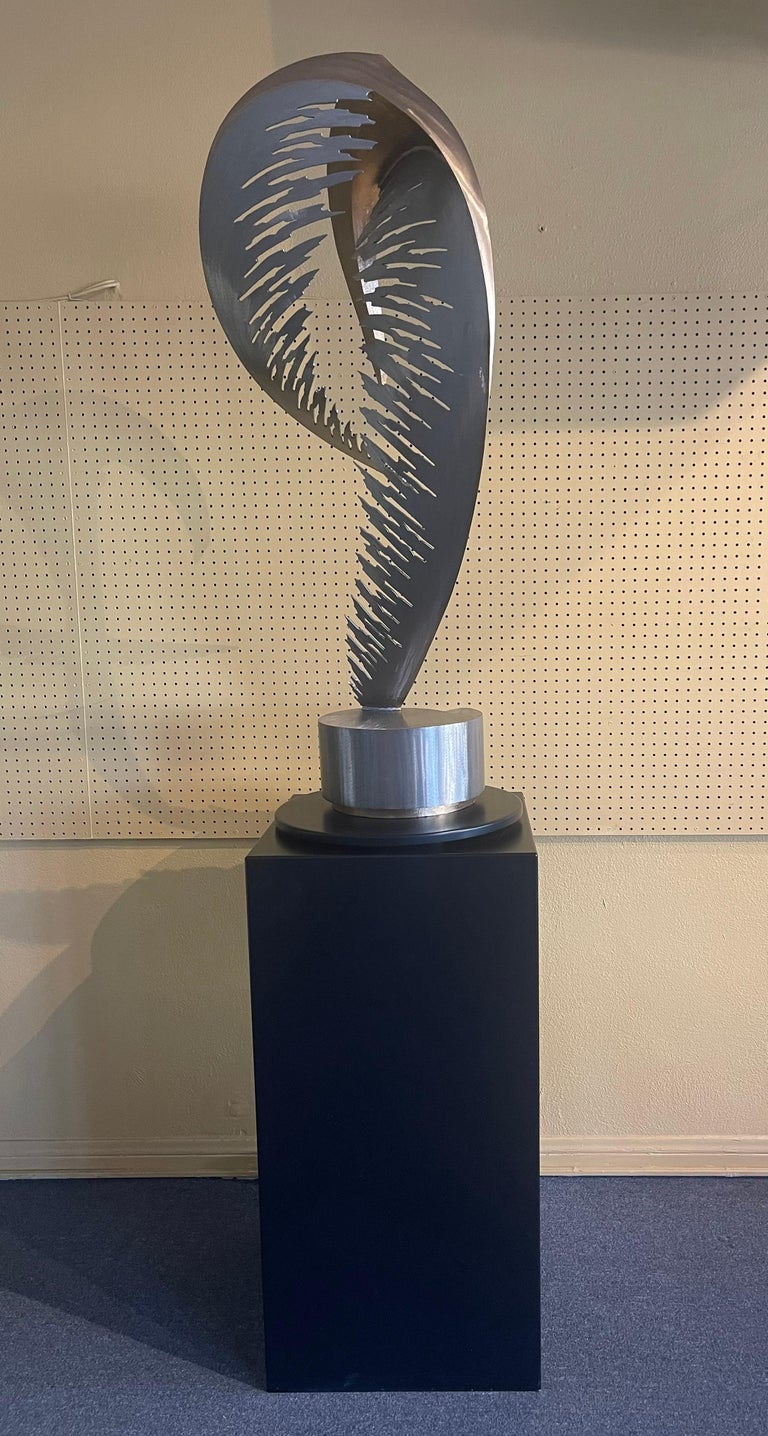 Large Modern Stainless Steel and Bronze Sculpture "The Dive" by John ...