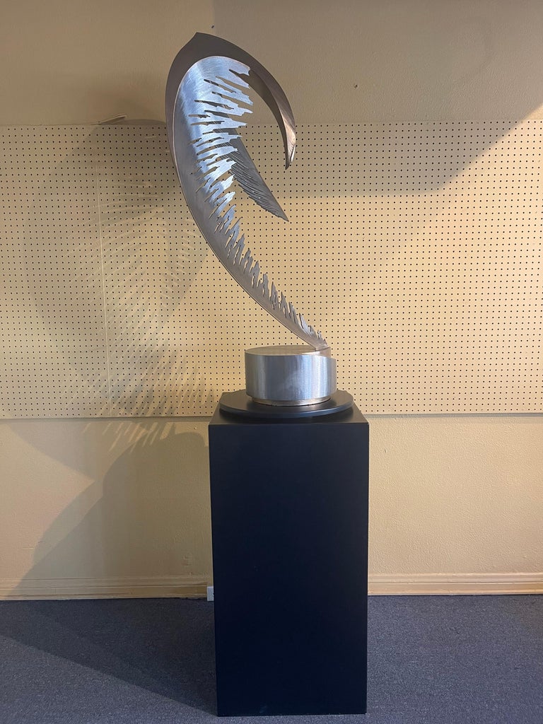 Large Modern Stainless Steel and Bronze Sculpture "The Dive" by John ...