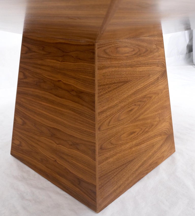 Large Modern Studio Square Walnut Pyramid Shape Base Dining Conference ...