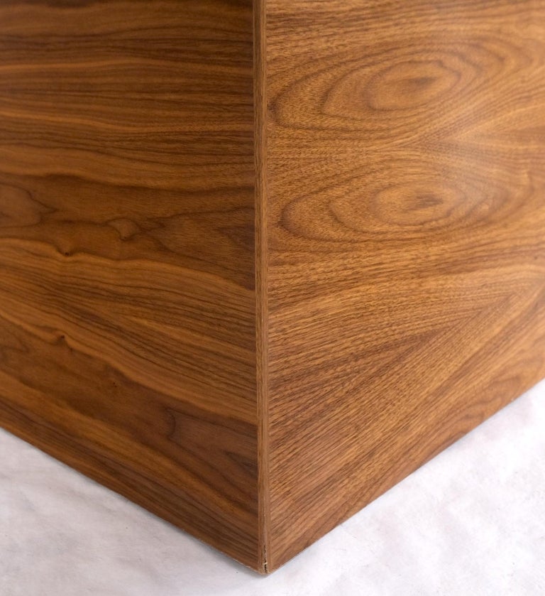 Large Modern Studio Square Walnut Pyramid Shape Base Dining Conference ...