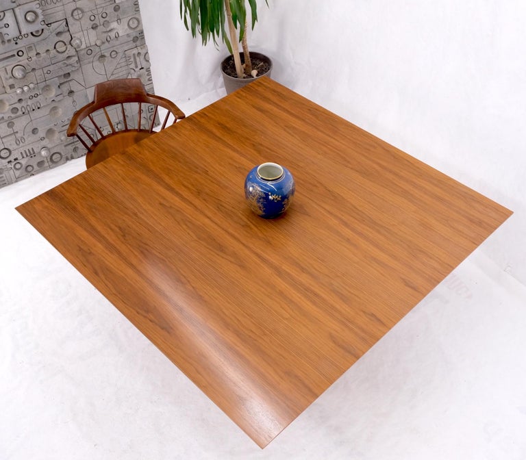 Large Modern Studio Square Walnut Pyramid Shape Base Dining Conference ...