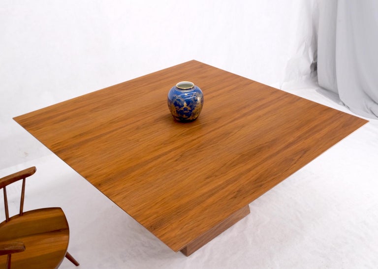 Large Modern Studio Square Walnut Pyramid Shape Base Dining Conference ...