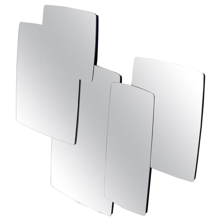 Large Modern Wall Cluster Mirror Consisted of 5 Rounded Corners Mirrors ...
