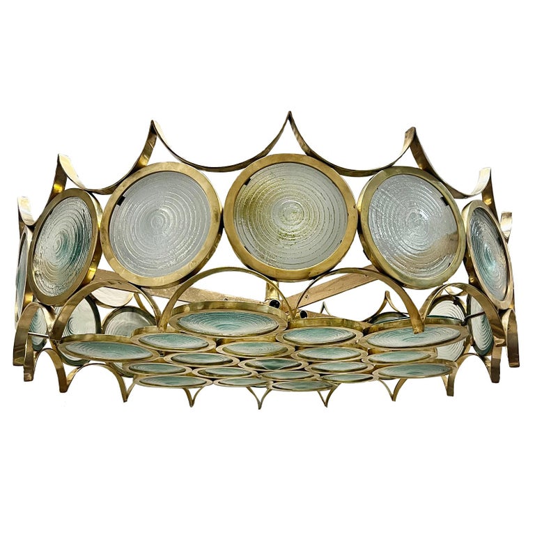 Large Moderne Bronze Light Fixture For Sale at 1stDibs