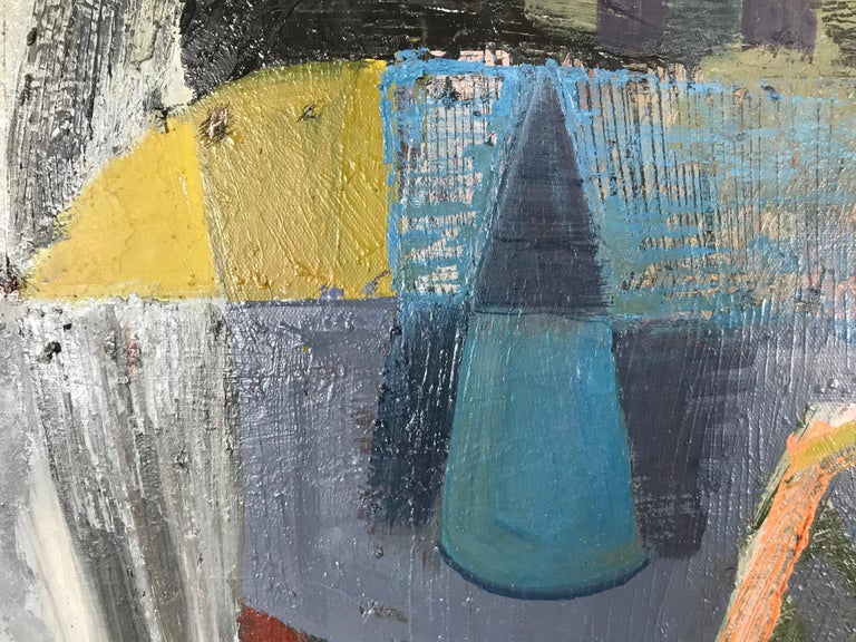 Large Modernist Abstract Oil on Canvas Looking Forward Looking Back by ...