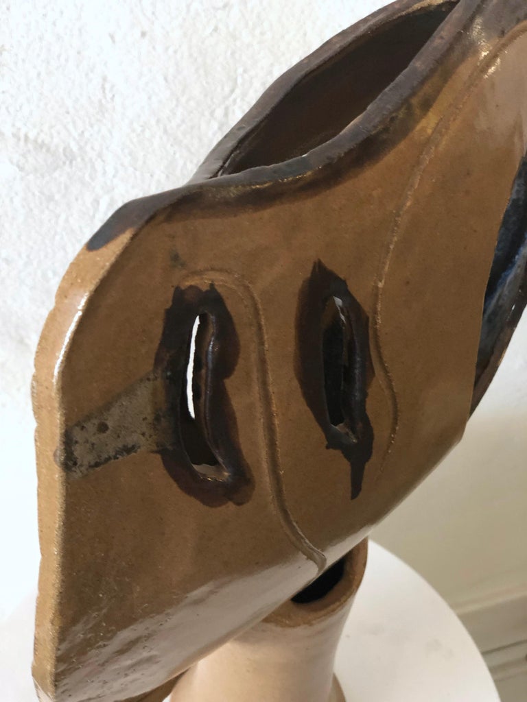Large Modernist Abstract Studio Pottery Ceramic Sculpture For Sale at ...