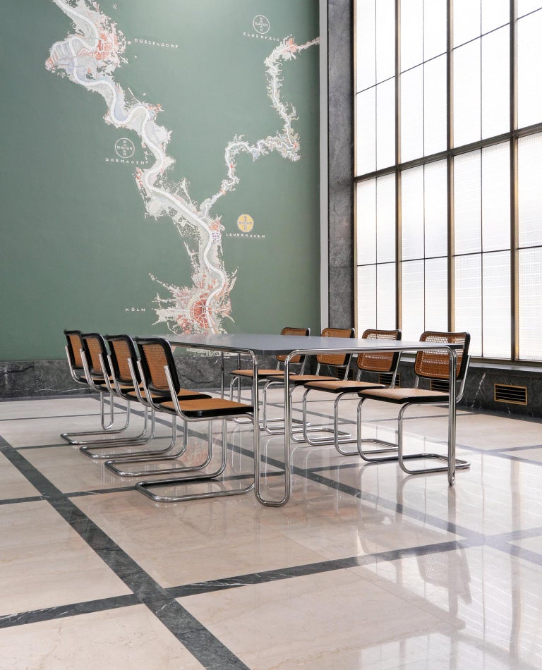 Large Modernist Custom-Made Ultra-Thin Tubular-Steel Table by GMD ...