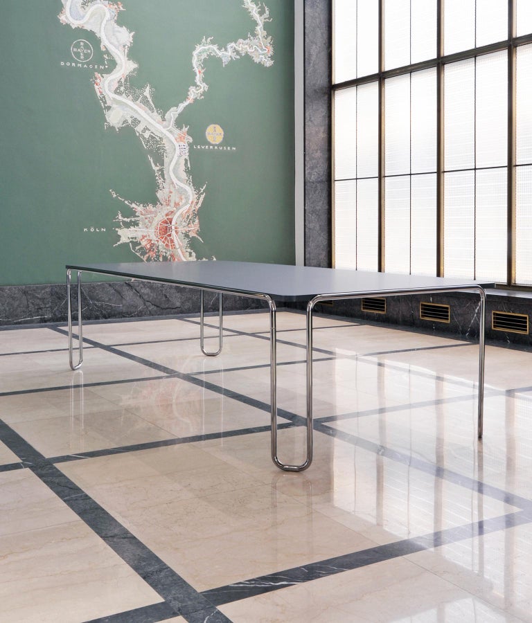 Large Modernist Custom-Made Ultra-Thin Tubular-Steel Table by GMD ...
