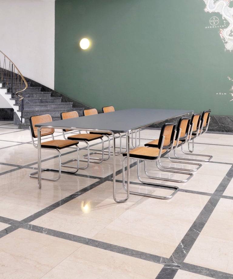 Large Modernist Custom-Made Ultra-Thin Tubular-Steel Table by GMD ...