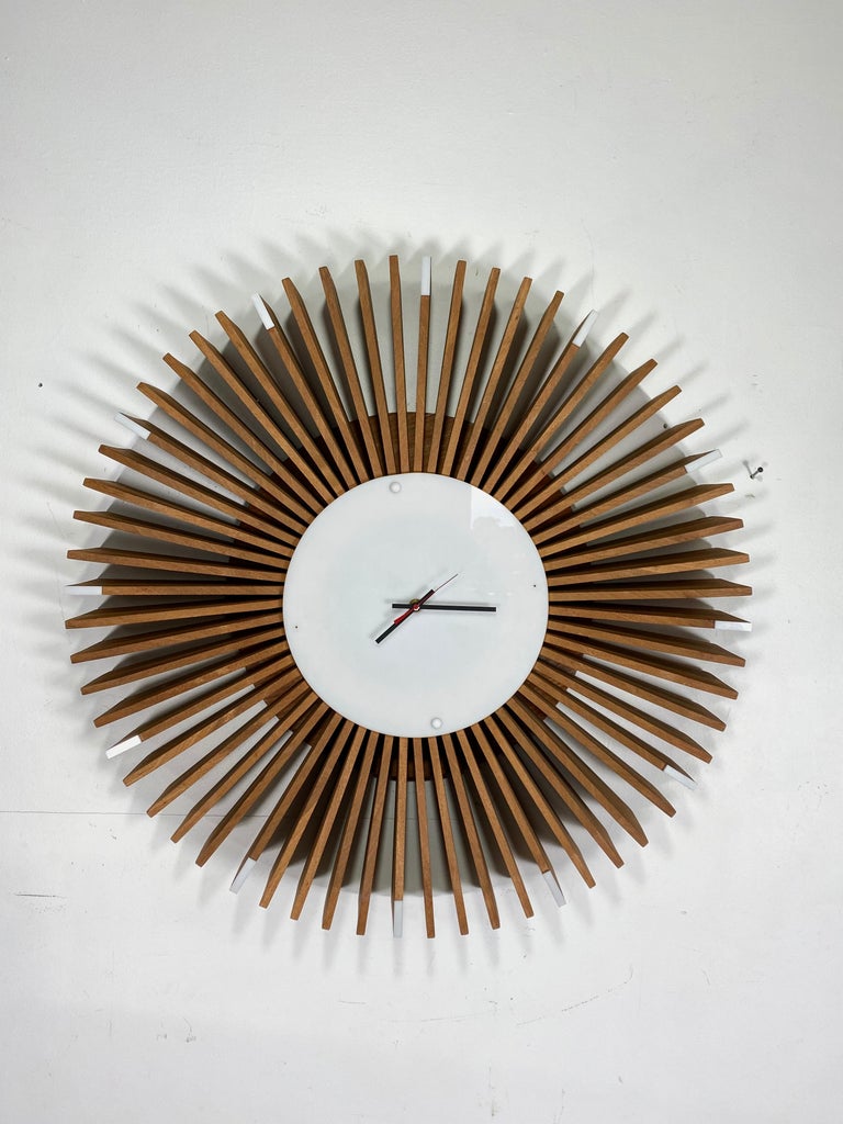 Large Modernist Custom Wall Clock, Manner of George Nelson, Irving ...
