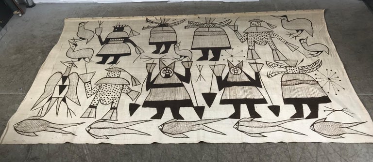 Large Modernist Mounted Senufo Korhogo Textile/Mud Cloth For Sale at ...