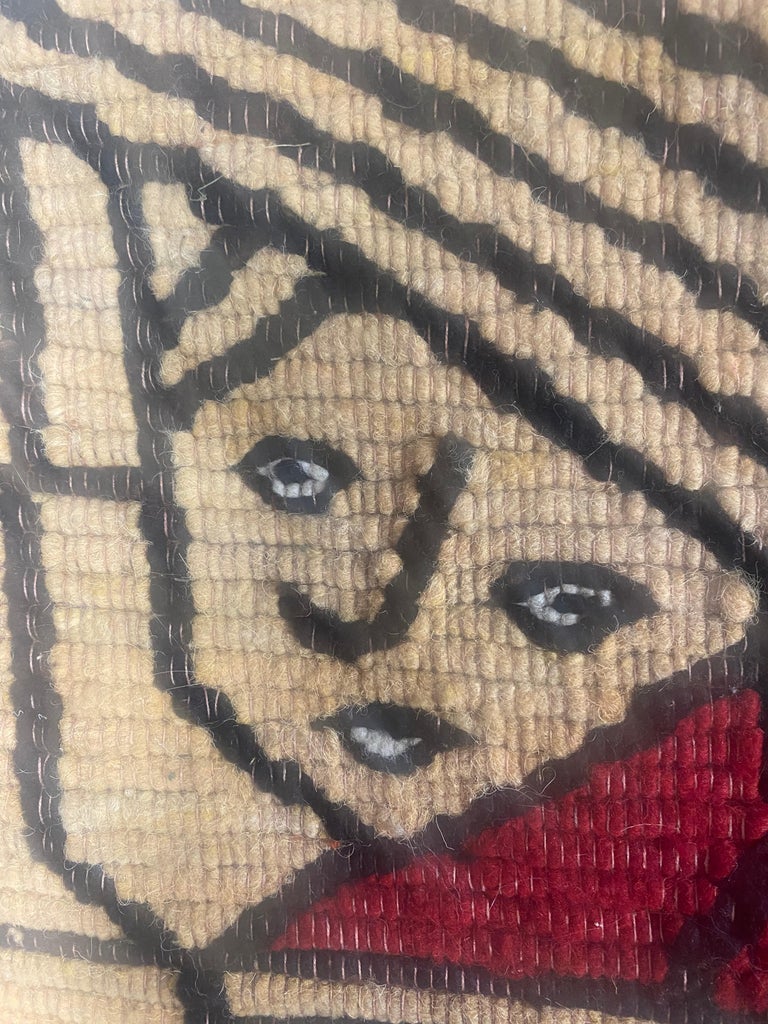Large Modernist Rug / Weaving, Depicting 3 Musicians, Hand Loomed For ...