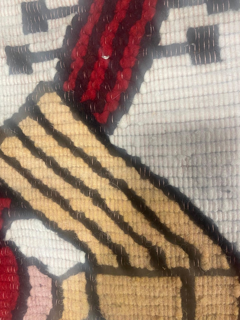 Large Modernist Rug / Weaving, Depicting 3 Musicians, Hand Loomed For ...