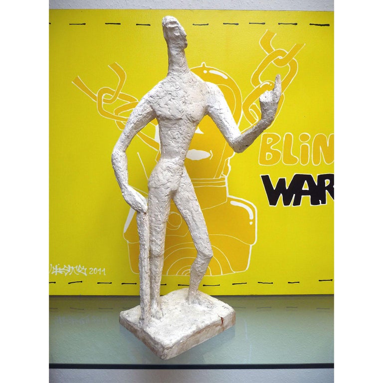 Large Modernist Standing Man Plaster Sculpture, France 1980s For Sale ...