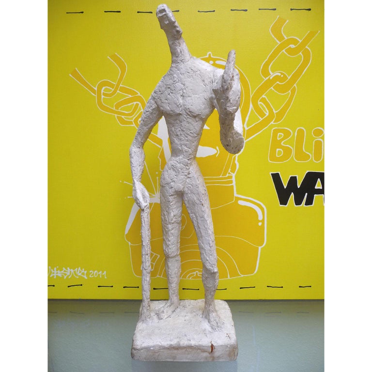 Large Modernist Standing Man Plaster Sculpture, France 1980s For Sale ...