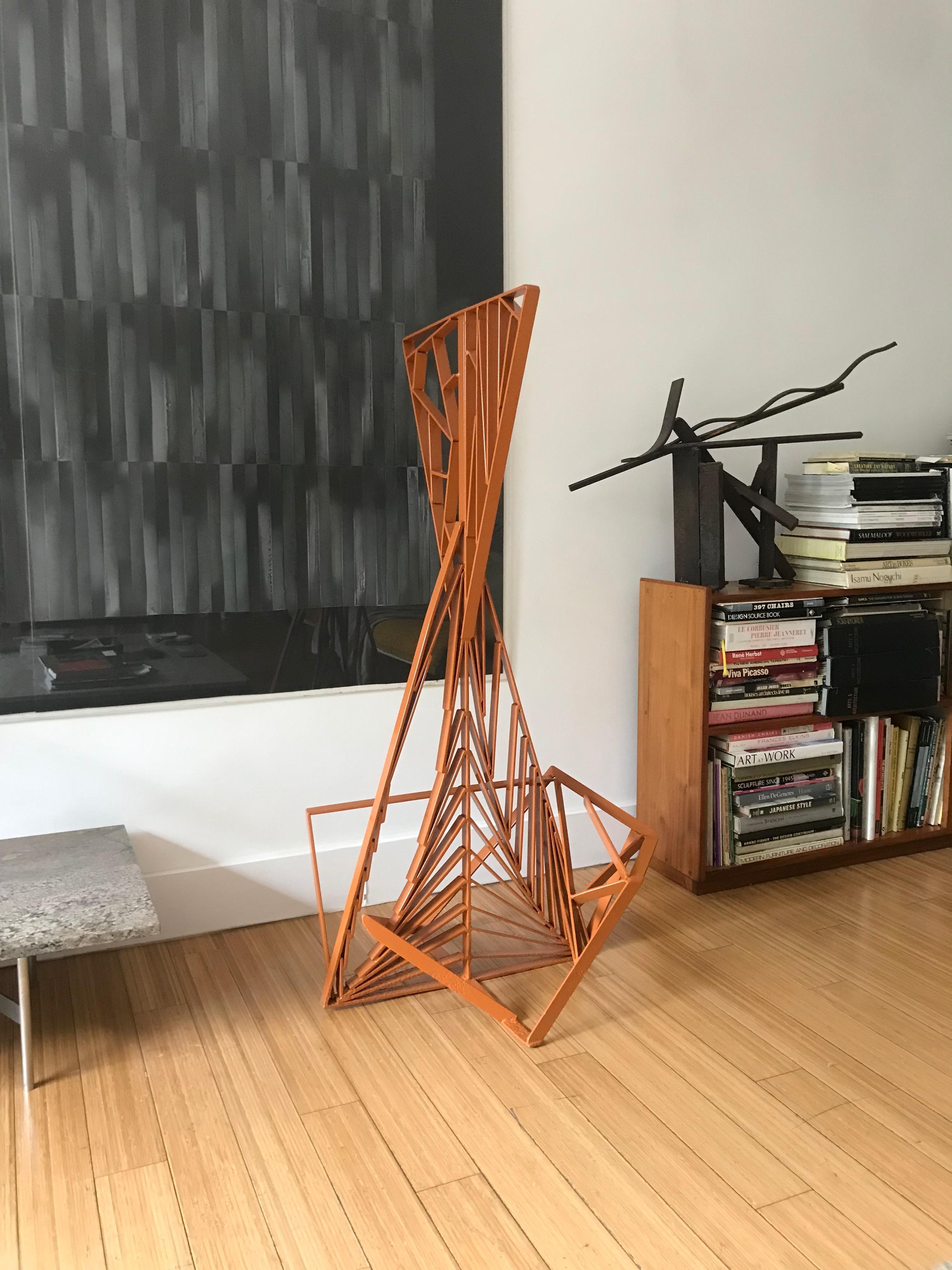 Large Geometric Steel Sculpture, 1960s For Sale at 1stDibs