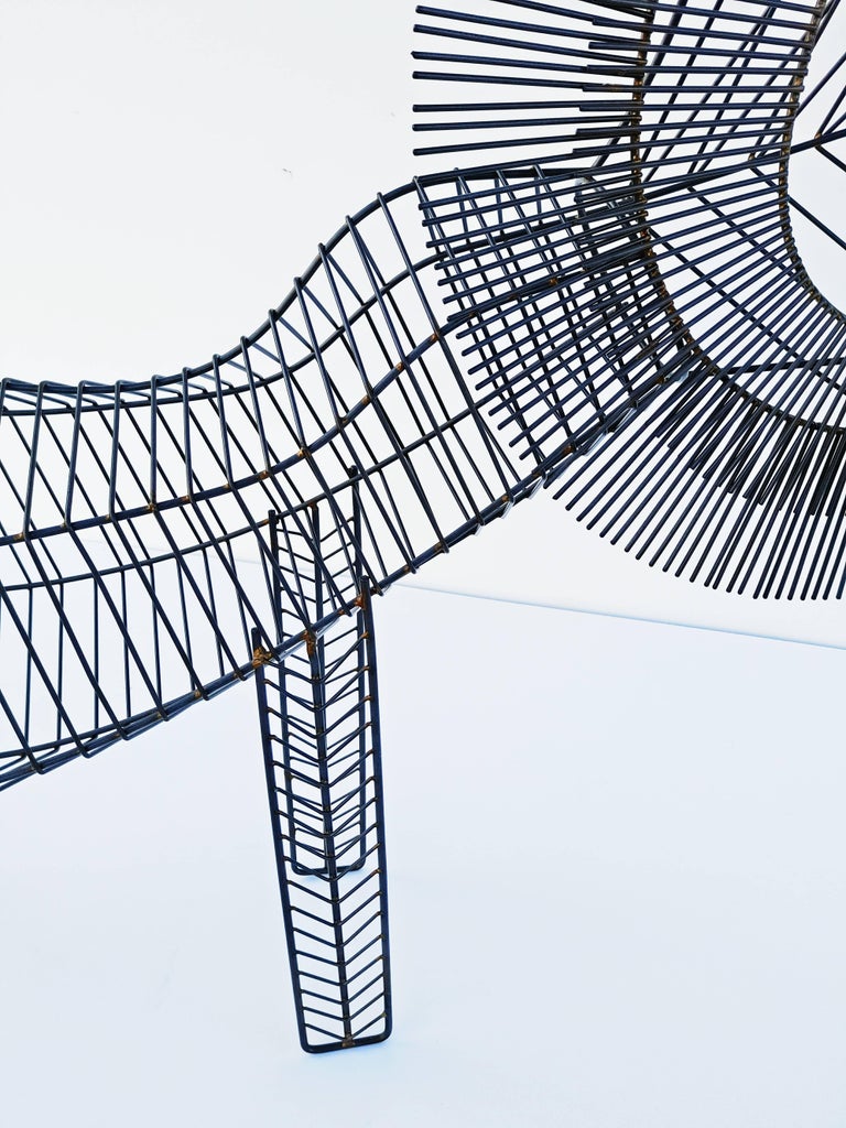 Large Modernist Wire Lion Sculpture For Sale at 1stDibs