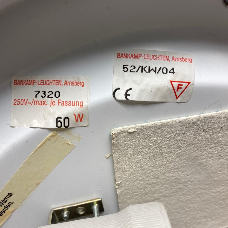 Large "Moon" Satin Glass Flush Mount, 1980s, Bankamp Leuchten, Germany ...