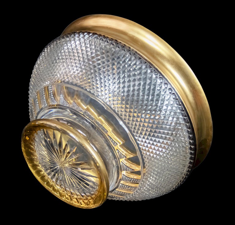 Large Moser Gold Decor and Hand-Cut Crystal Vase Centerpiece For Sale ...