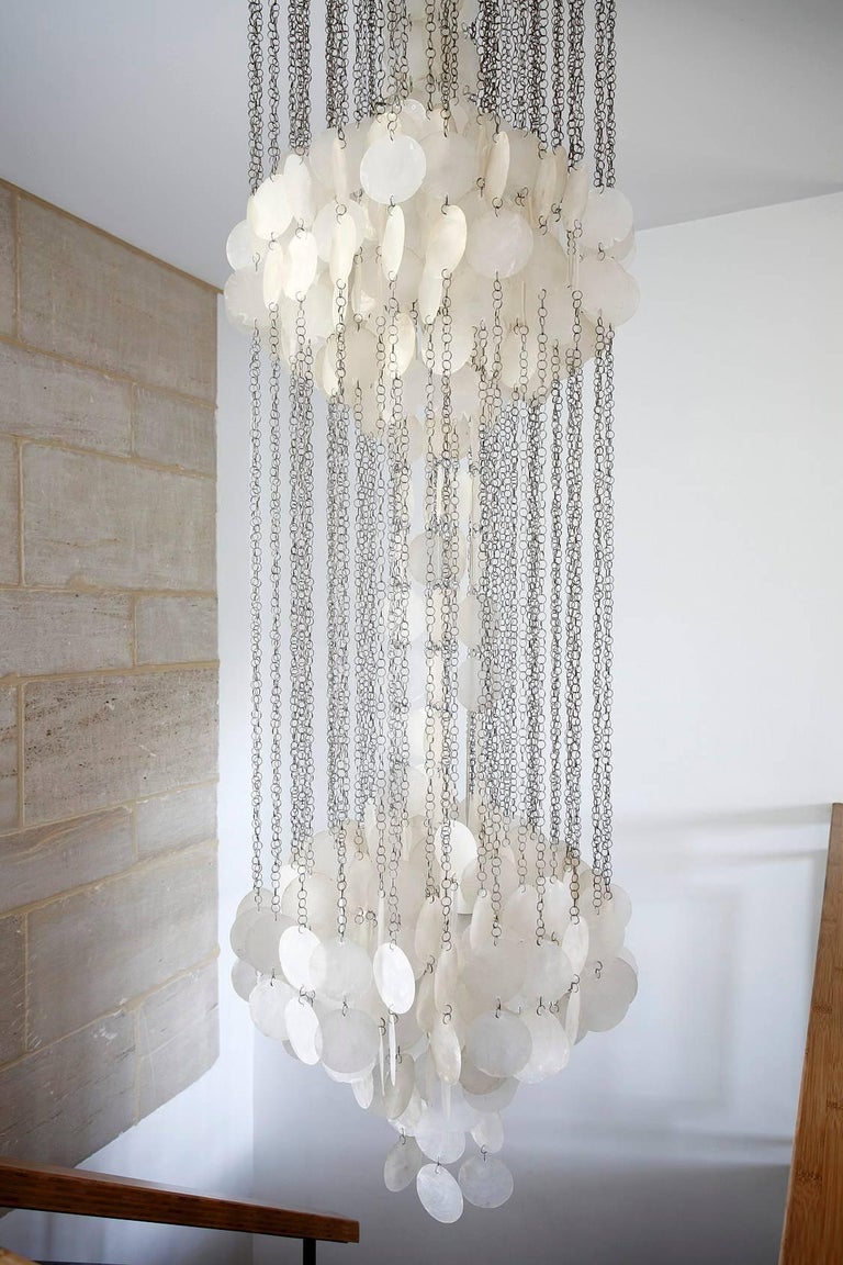 Large Mother of Pearl Fun Chandelier by Verner Panton at 1stDibs ...
