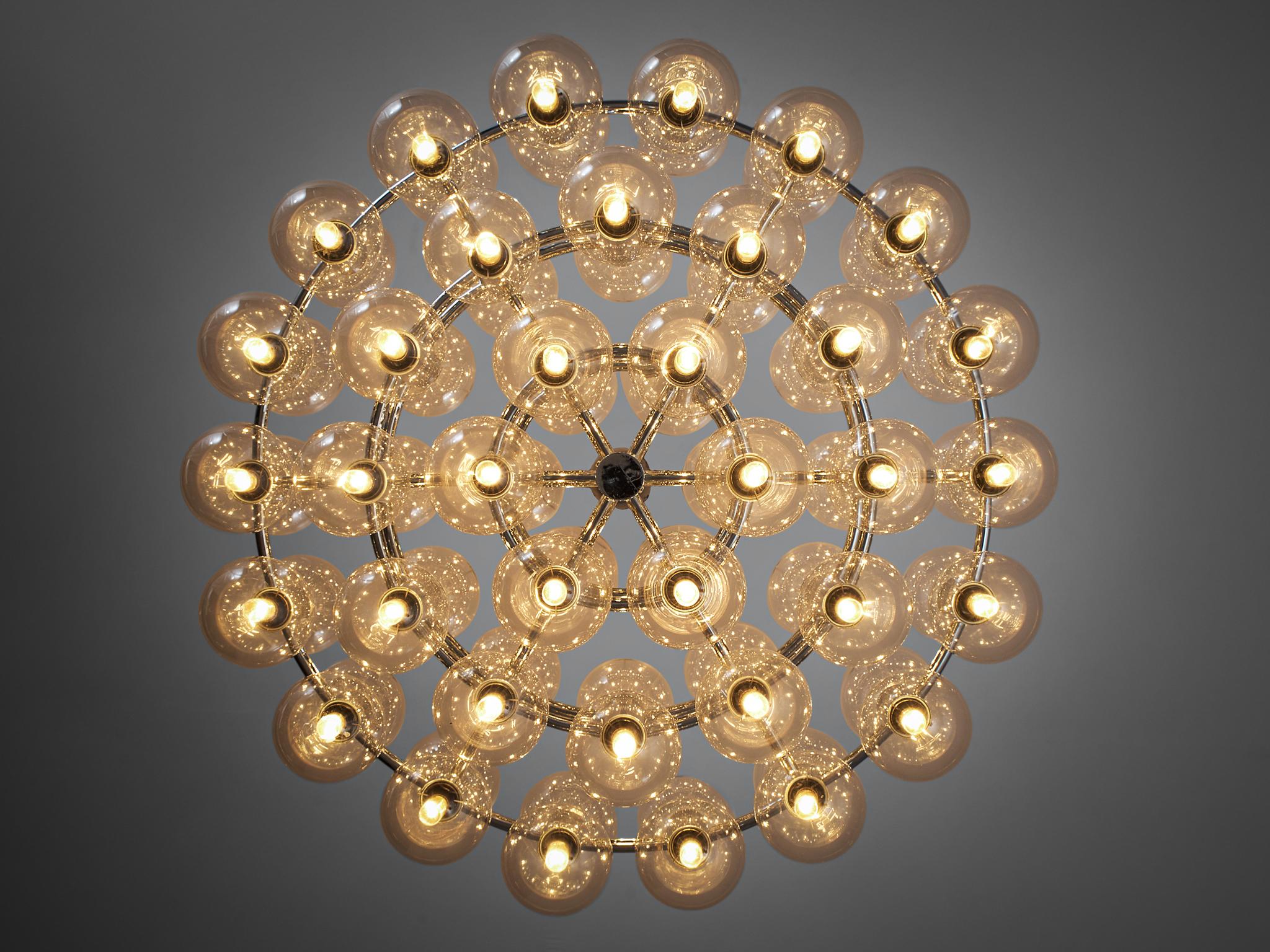 Large Motoko Ishii for Staff Chandelier with 72 Bulbs For Sale at 1stDibs