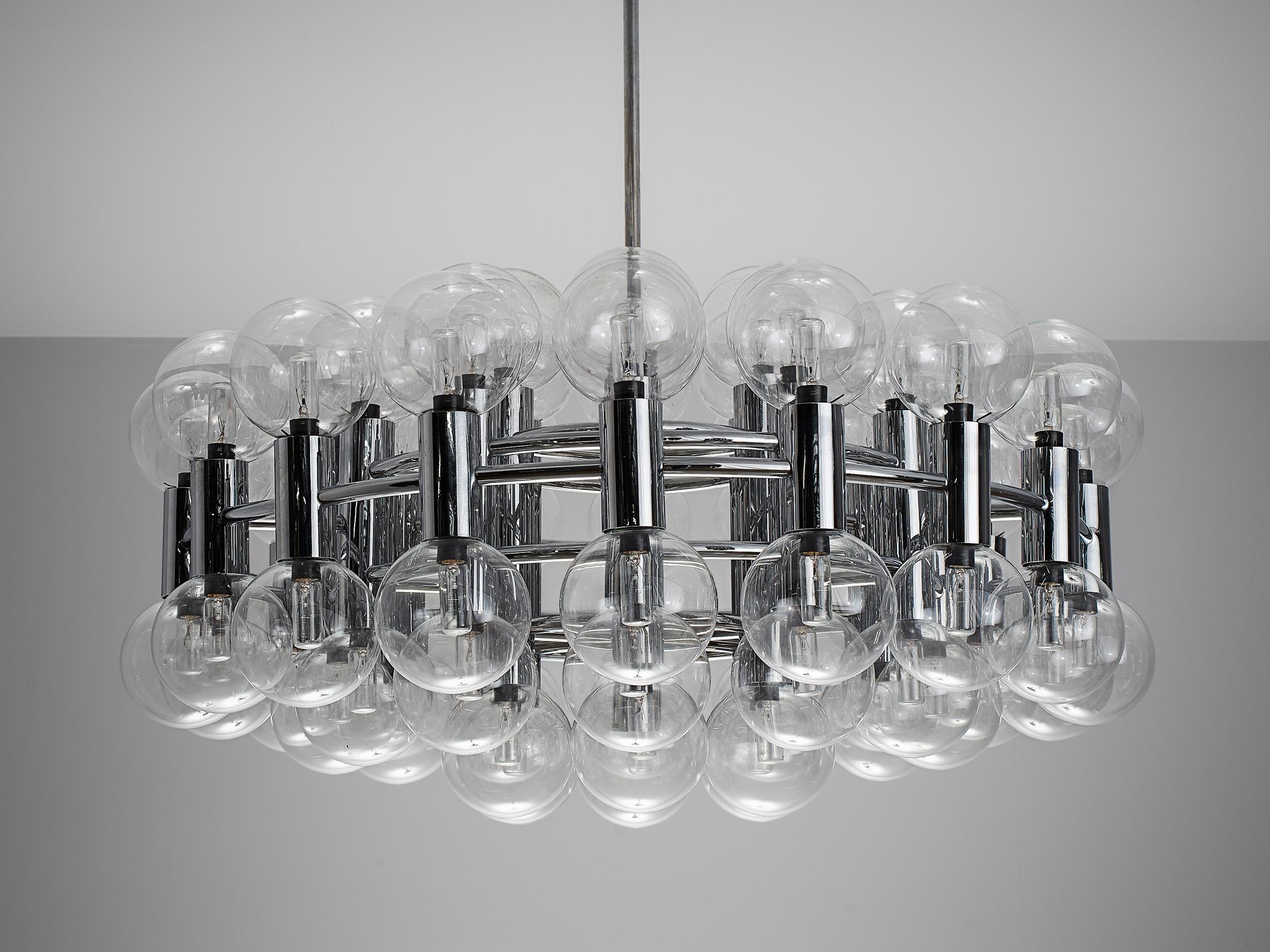 Large Motoko Ishii for Staff Chandelier with 72 Bulbs For Sale at 1stDibs