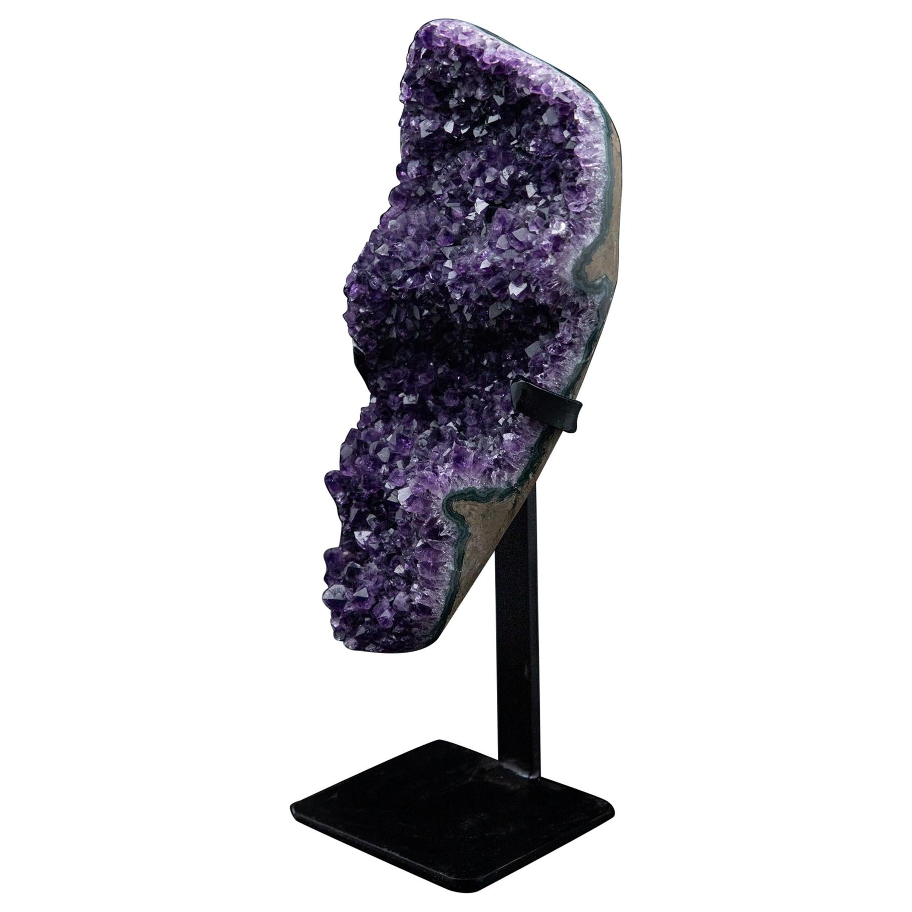 Large Custom Mounted Agate Stone Mineral Geode Slice Specimen at ...