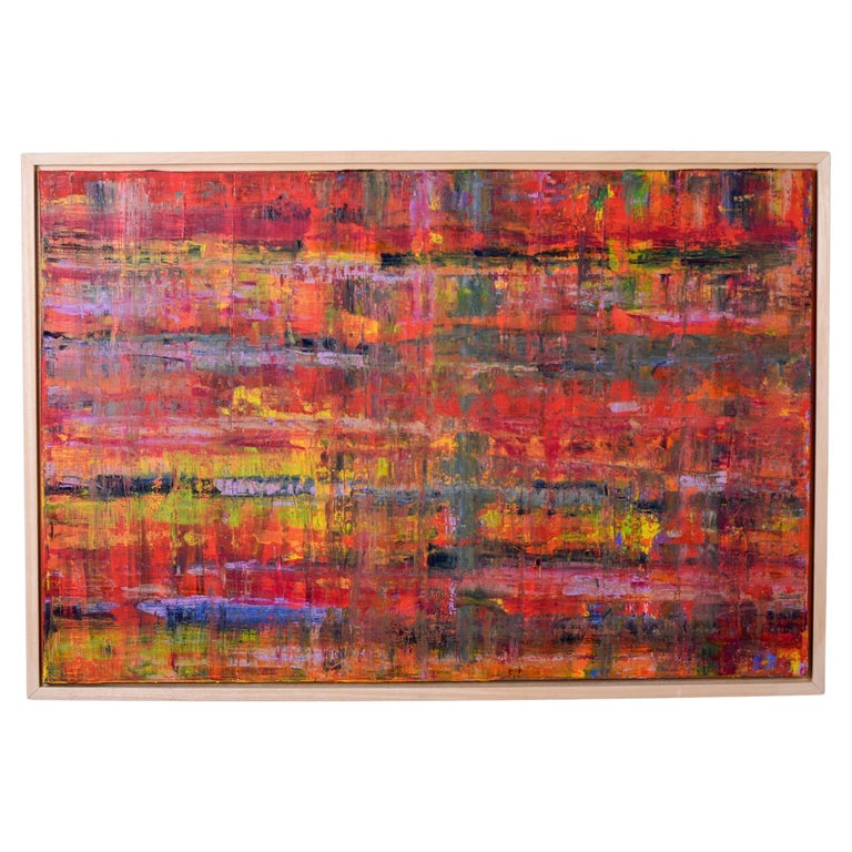 Large Multi Color Abstract Acrylic Painting on Canvas For Sale at 1stDibs