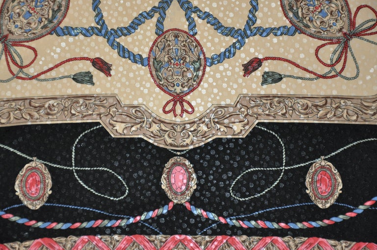 Large Multi Color "Royal Setting" Scarf For Sale at 1stDibs