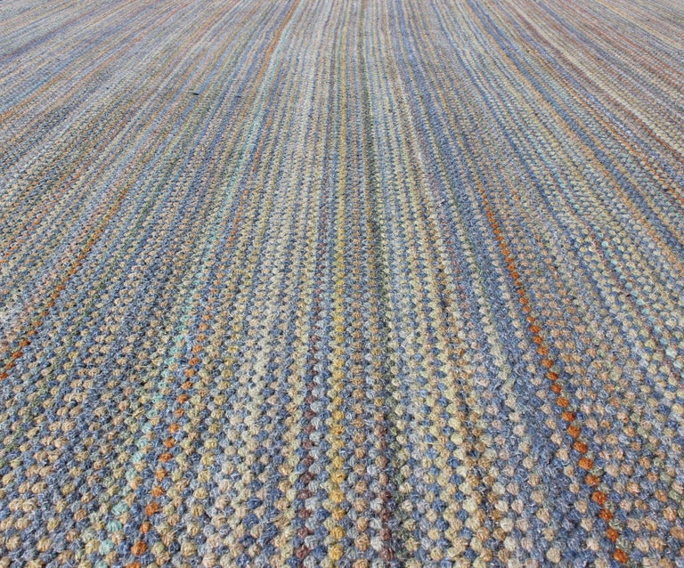 Large Vintage American Rug Braided in Multi-Colored For Sale at 1stDibs