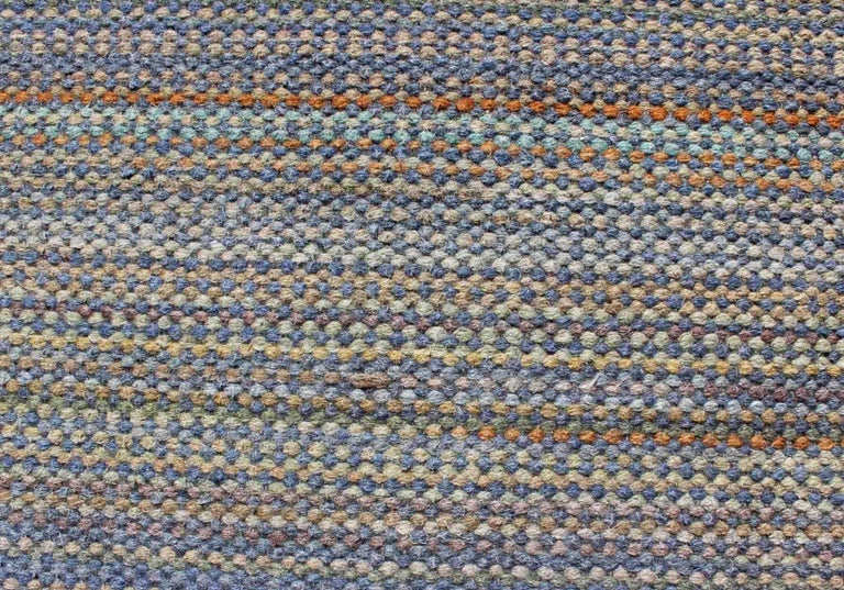 Large Vintage American Rug Braided in Multi-Colored For Sale at 1stDibs