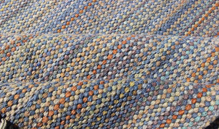Large Vintage American Rug Braided in Multi-Colored For Sale at 1stDibs