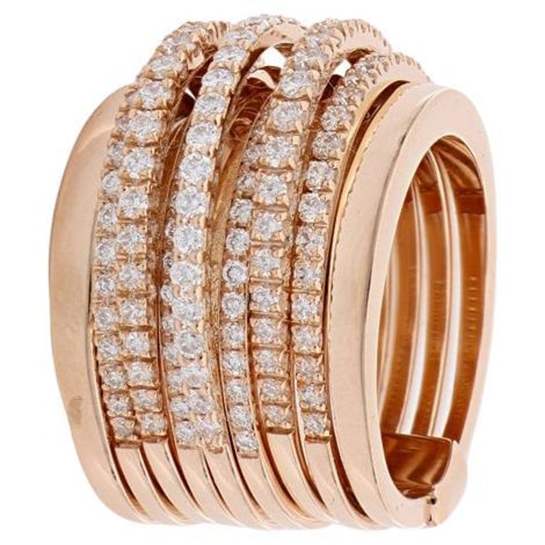 Large Multi Stacks Diamond Pavè Band Ring For Sale at 1stDibs