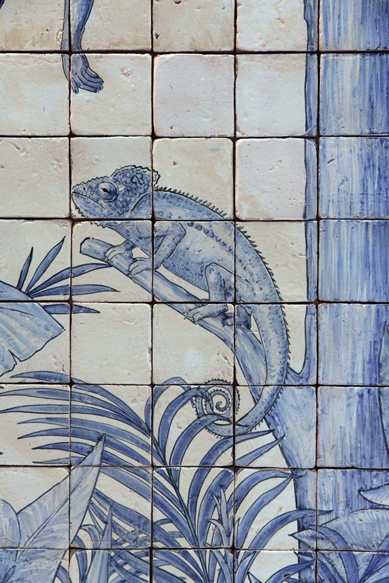 Large Mural of Artisanal Tiles of the 20th Century For Sale at 1stDibs