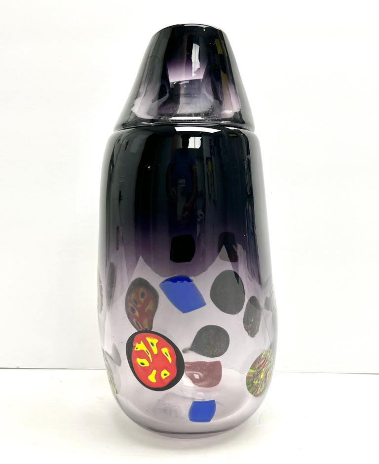 Large Murano Art Glass Vase by La Filigrana For Sale at 1stDibs