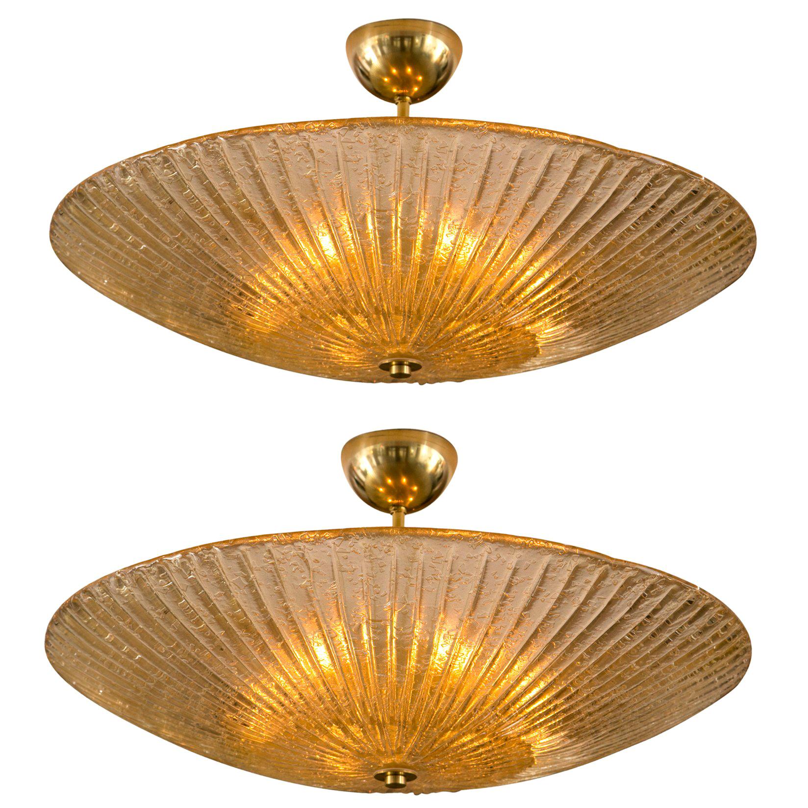 Large Murano Champagne Blown Ceiling Fixture at 1stDibs