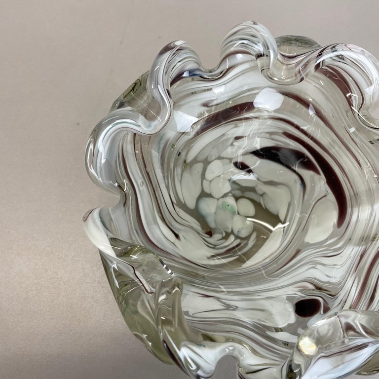Large Murano Glass 1, 1kg "FLORAL" Bowl Element Shell Ashtray Murano ...