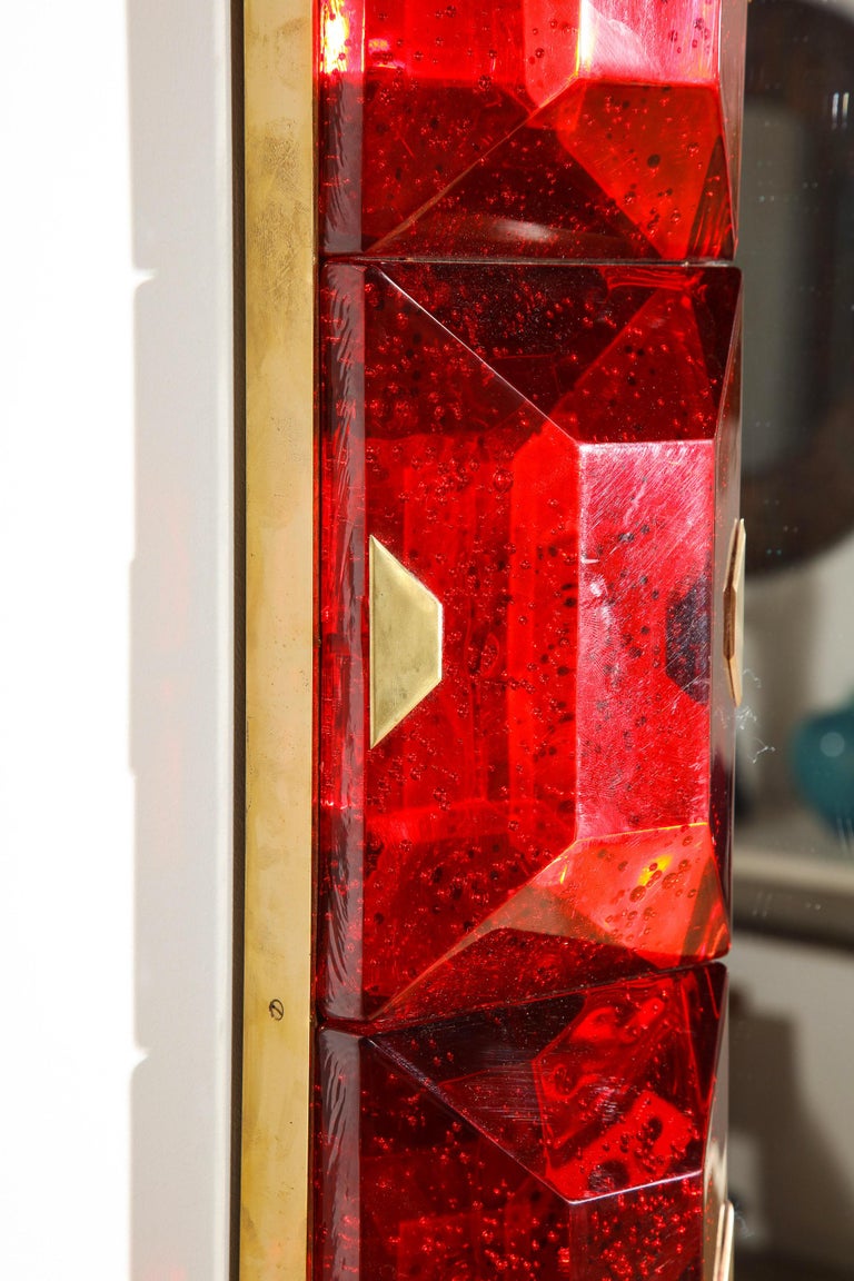 Large Murano Glass Block Mirror For Sale at 1stdibs