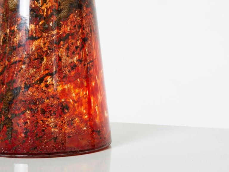 Large Murano Glass Inclusion Vase, 1970 For Sale at 1stDibs