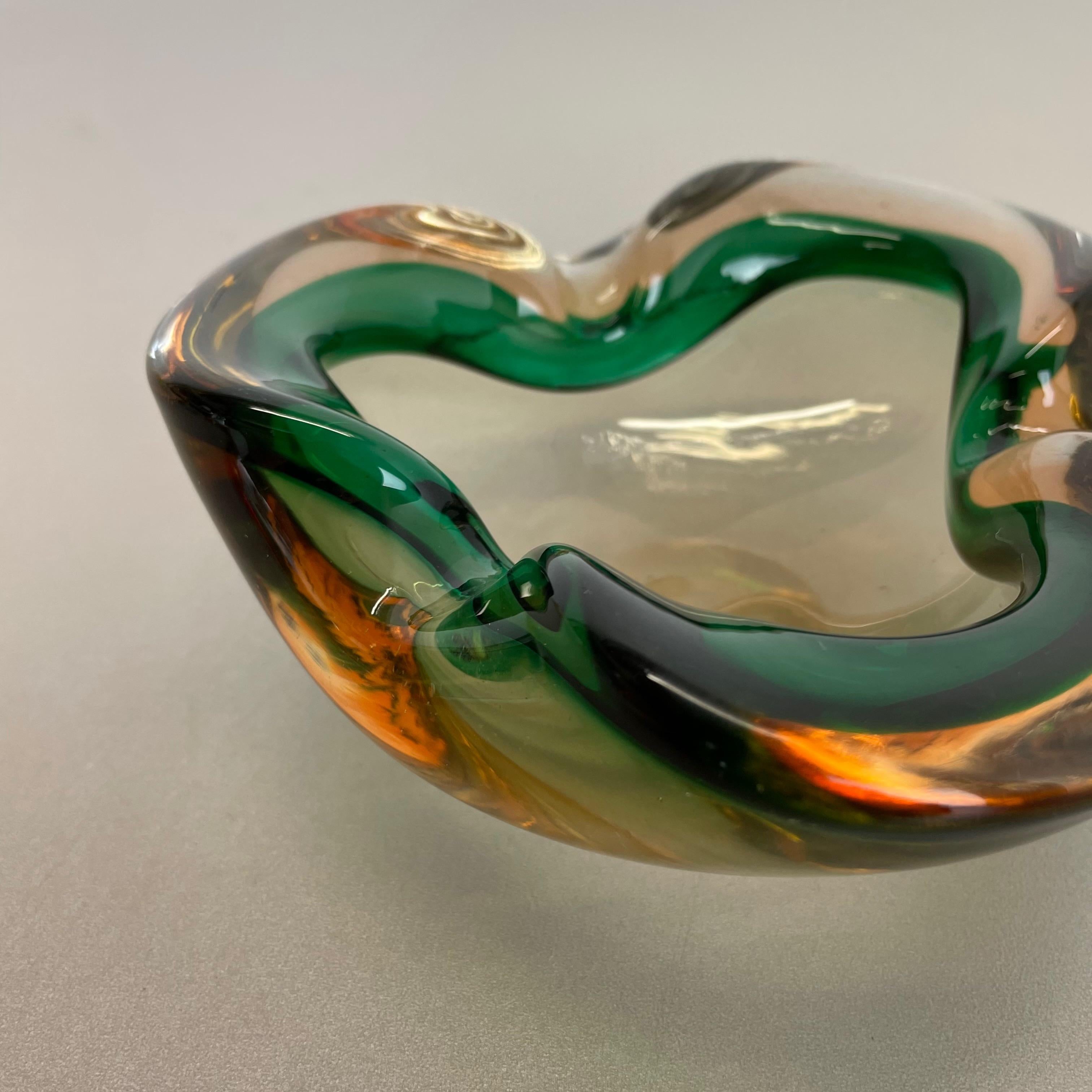 Large Murano Glass "Multi-Color" Bowl Element Shell Ashtray Murano ...